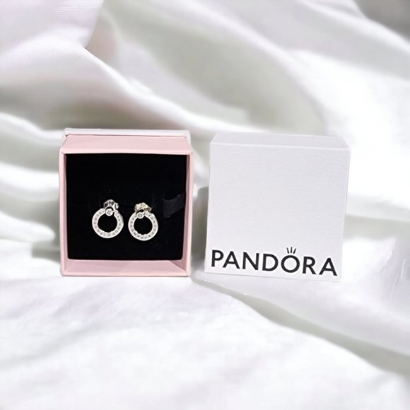 Pandora | Jewelry | Authentic Pandora Pav Logo Circle Reversible Stud ...